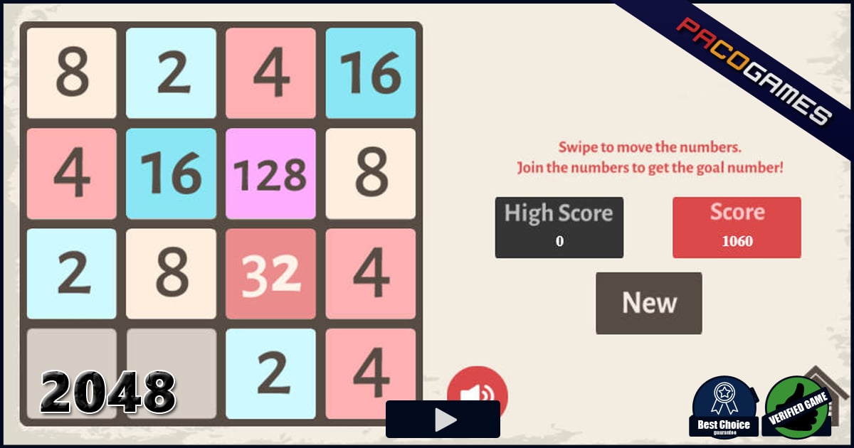 2048 | Play the Game for Free on PacoGames