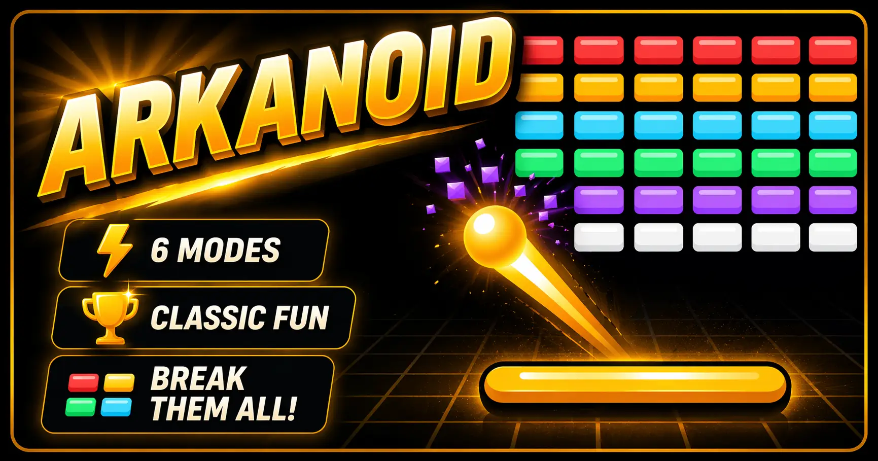 Arkanoid Online - Play Free HTML5 Brick Breaker Game