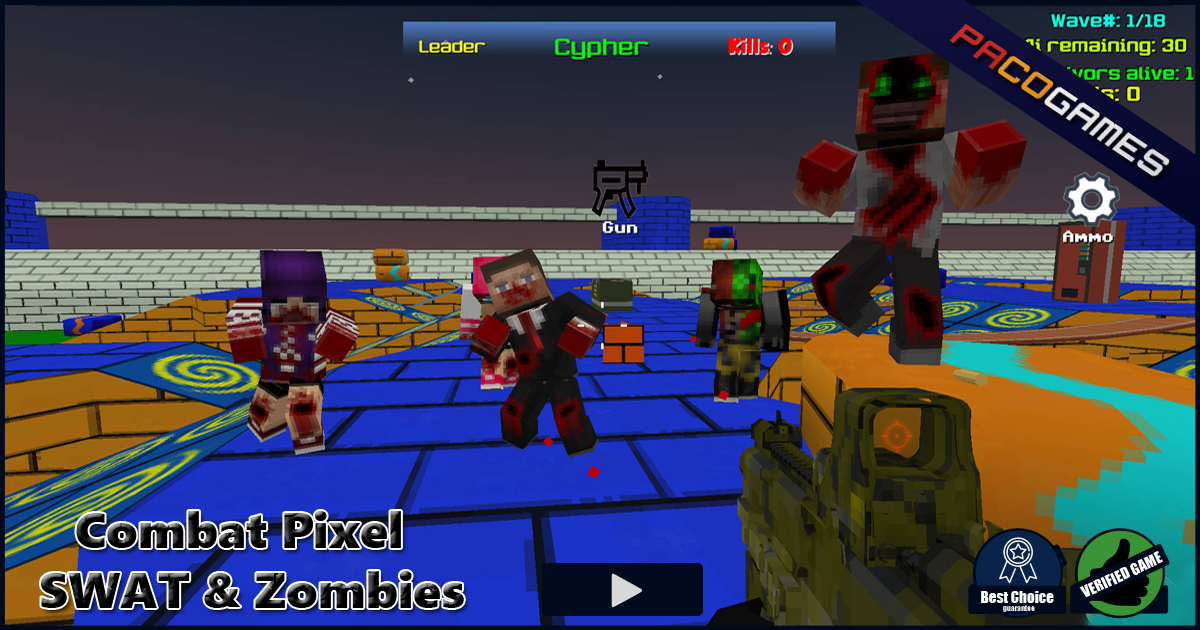 Combat Pixel SWAT & Zombies - Play Free Online FPS